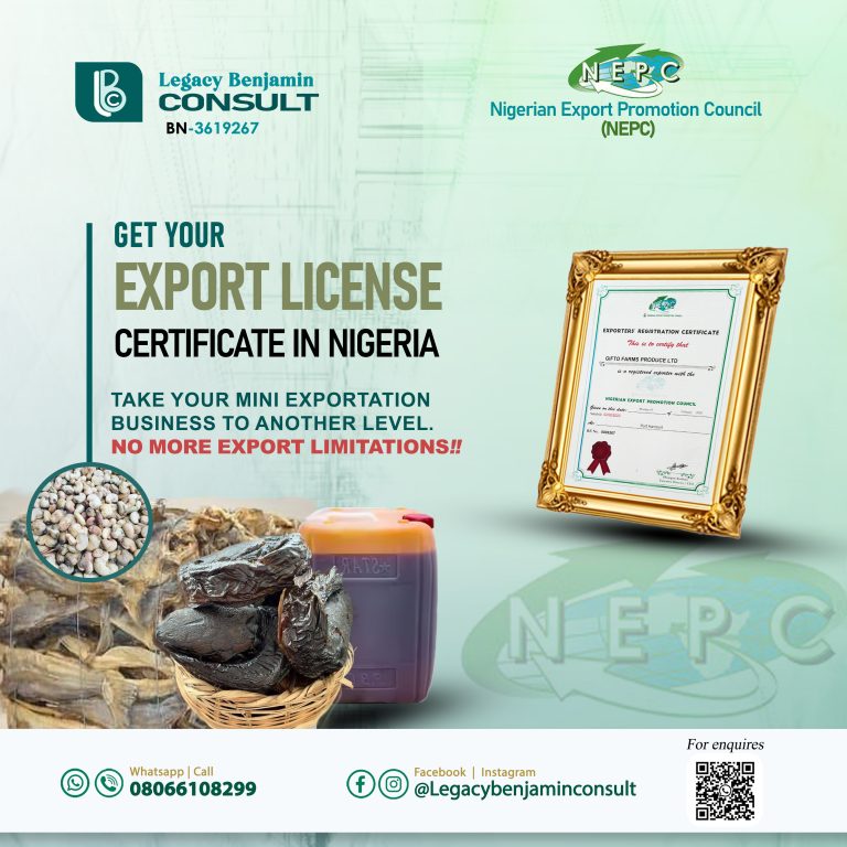Export License Registration in Nigeria (NEPC): Cost 2026