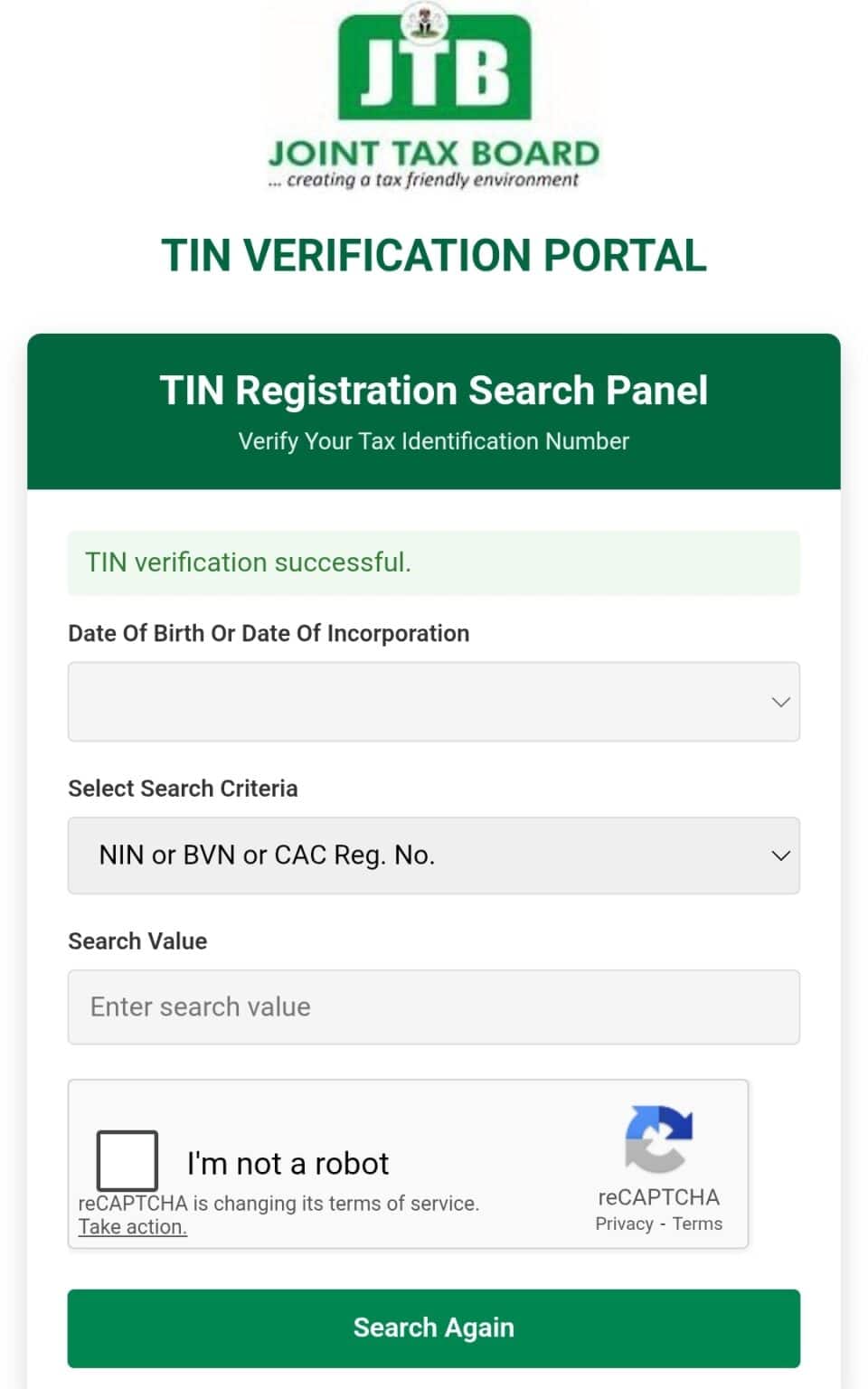 JTB TIN Online Registration in Nigeria: New Portal Guide