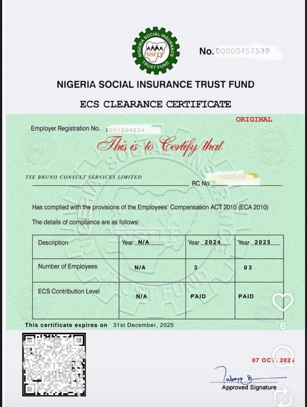 NSITF Registration Requirements: Cost to Get Certificate